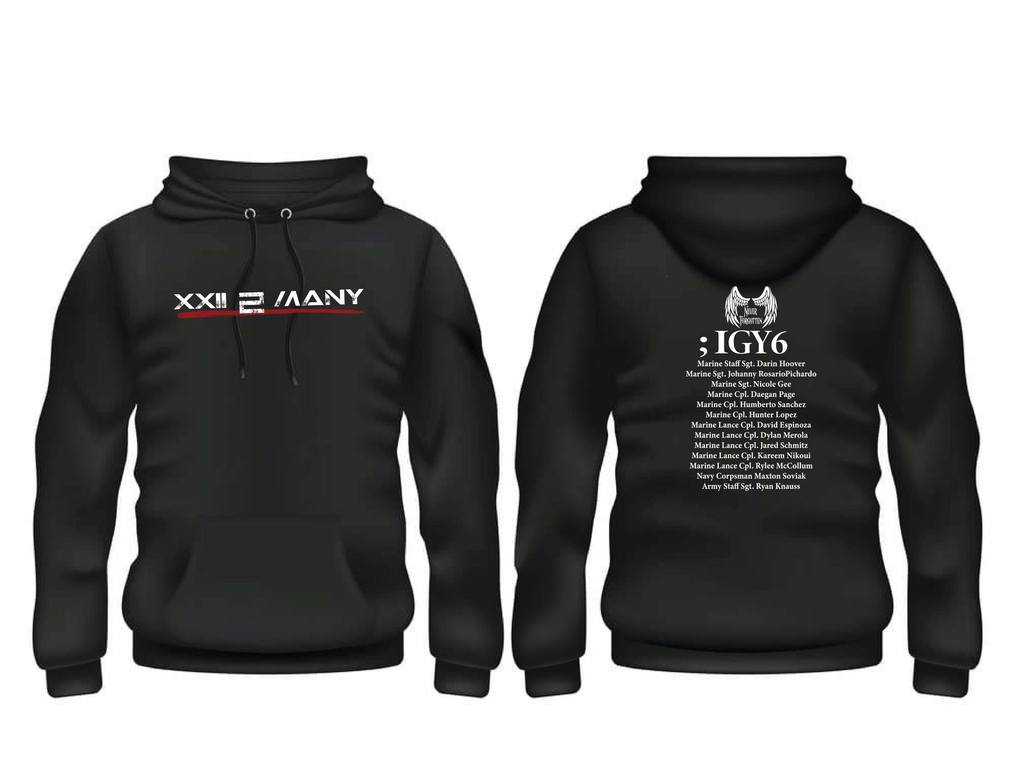 Remembering the 13Fallen Heros IGY6 Hoodie – XXII 2 Many Apparel